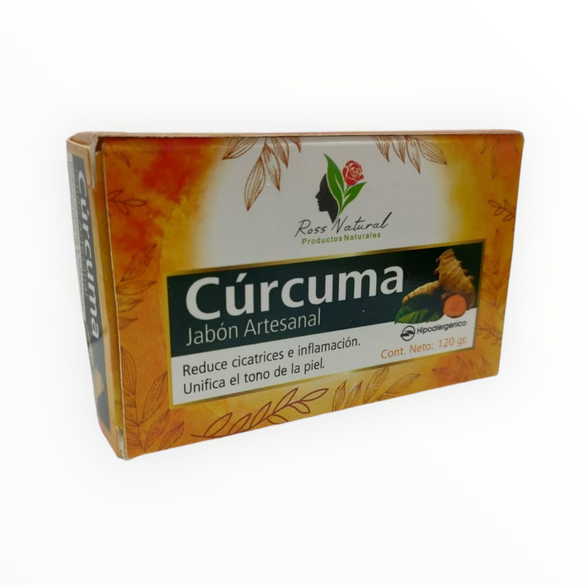 Jabón Cúrcuma Artesanal 120 g Ross Natural | NatuZem